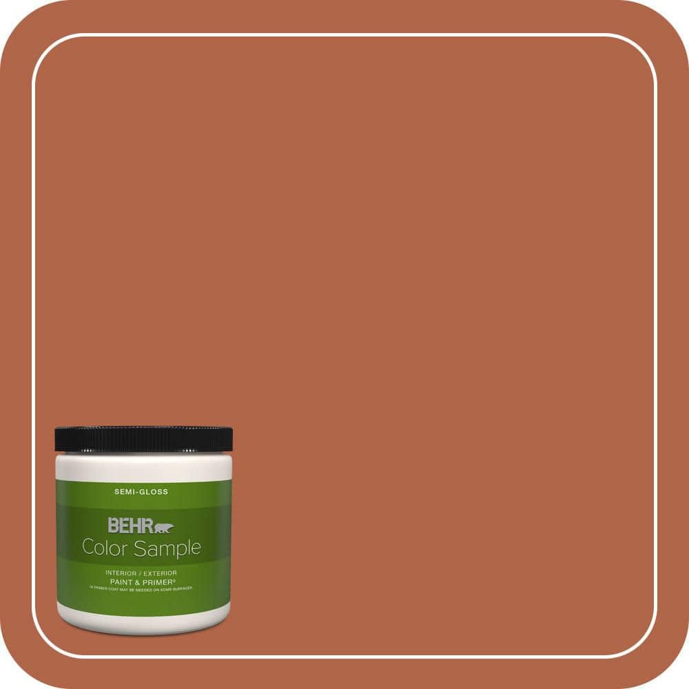 BEHR PREMIUM PLUS 8 oz. #M200-7 Rusty Gate Semi-Gloss Interior/Exterior ...