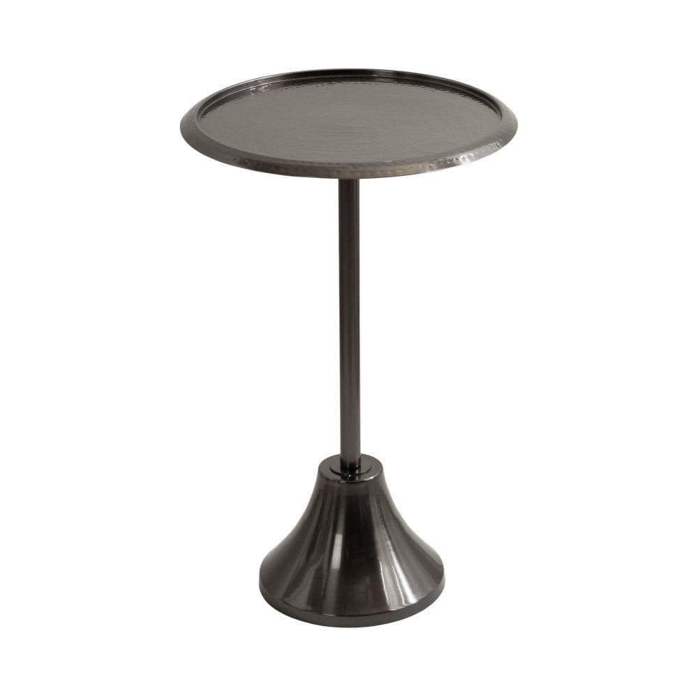 Kate and Laurel Sanzo 15.00 in. Pewter Round Metal End Table 226988 ...