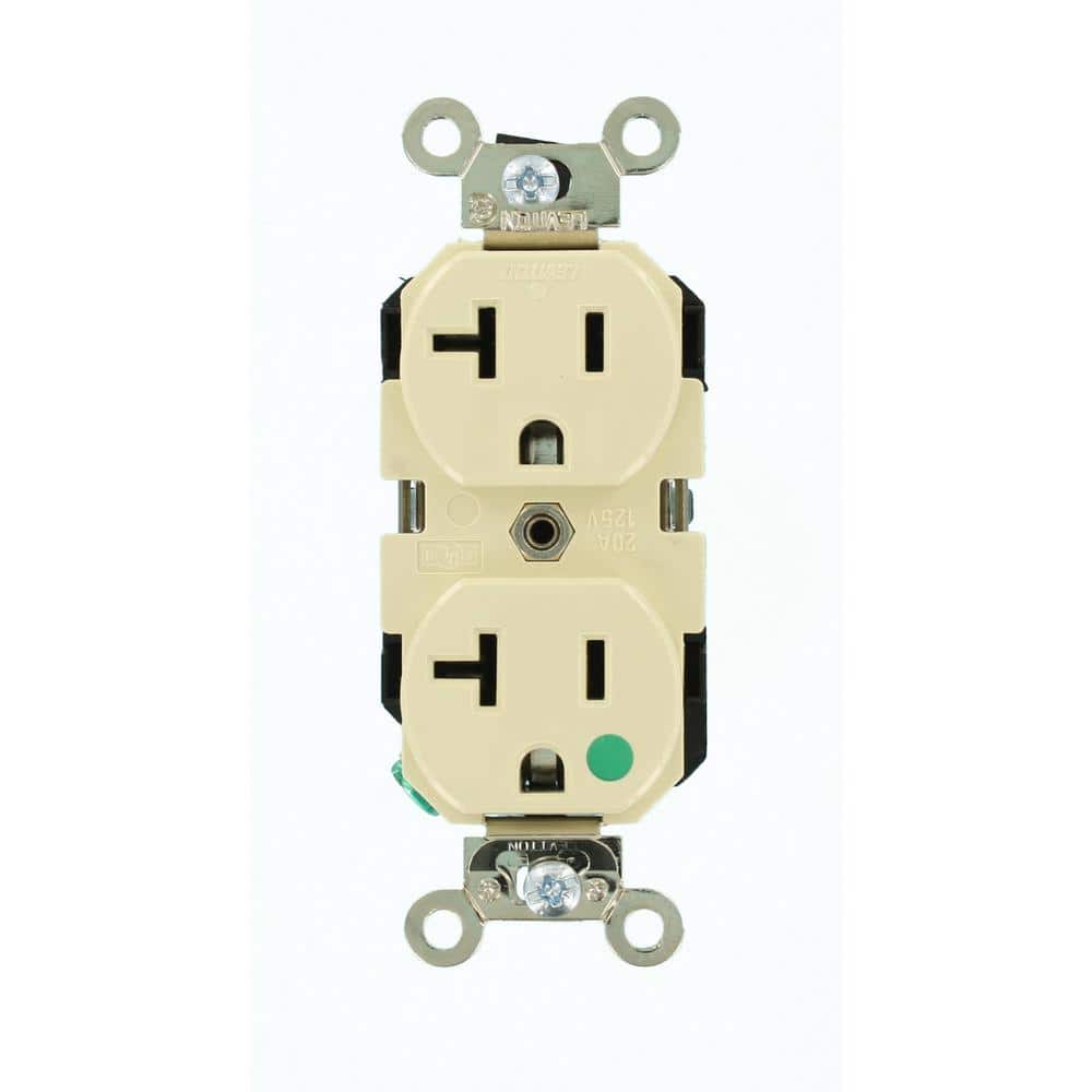 Leviton 20 Amp 125 V Hospital Grade Duplex Outlet/Receptacle, Ivory (1 ...