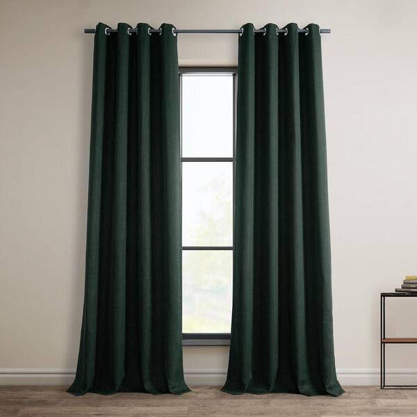 Exclusive Fabrics & Furnishings Focal Green Faux Linen Grommet Room ...