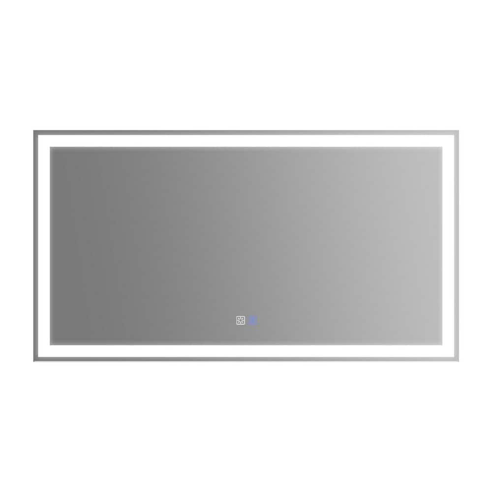 CASAINC 55 in. W x 30 in. H Large Rectangular Frameless LED Light Anti ...