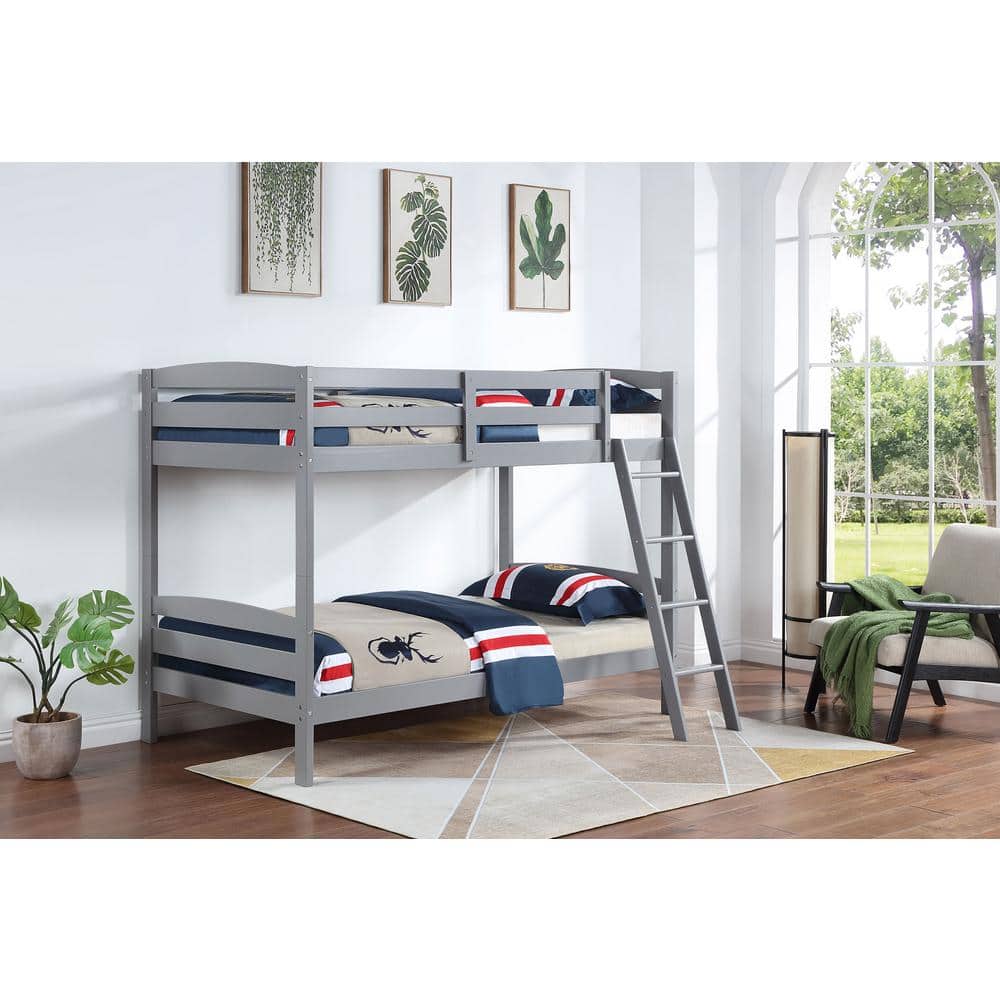 Coaster Rhea Gray Wood Twin Over Twin Bunk Bed 460563T - The Home Depot