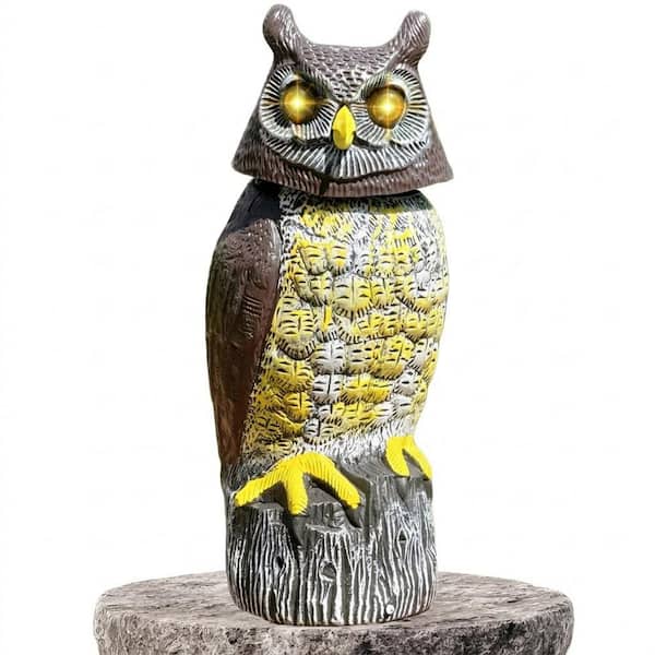 Large PE Solar Powered Owl Outdoor Statue Decoys Motion Detection ...