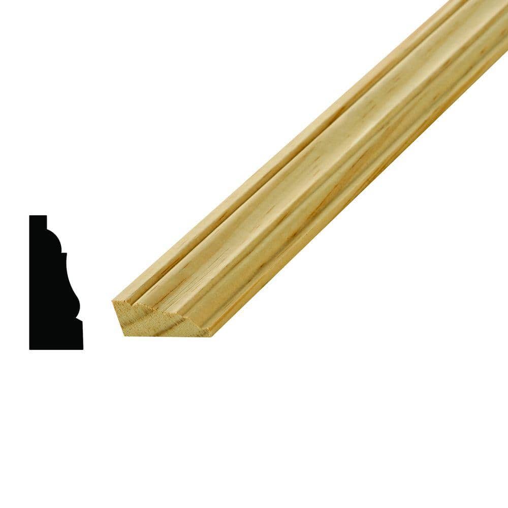Alexandria Moulding WM 128 9/16 in. x 1-3/8 in. Pine Crown Molding ...