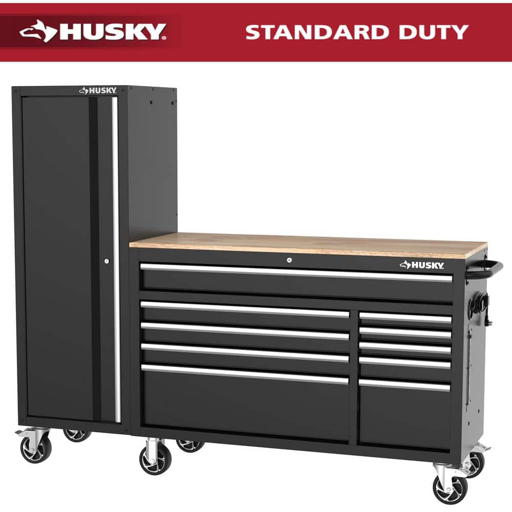 Husky Modular Tool Storage 72 in. W Standard Duty Black Mobile ...