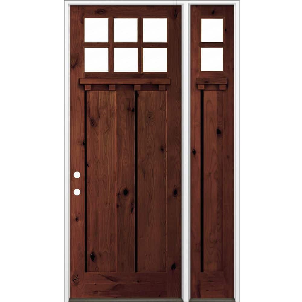 Krosswood Doors 42 in. x 96 in. Knotty Alder Right-Hand/Inswing 6-Lite ...