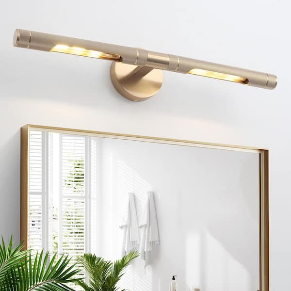 GoYeel 23.62 in. 2-Light Gold Modern Bathroom Vanity Light Bar (T20 ...