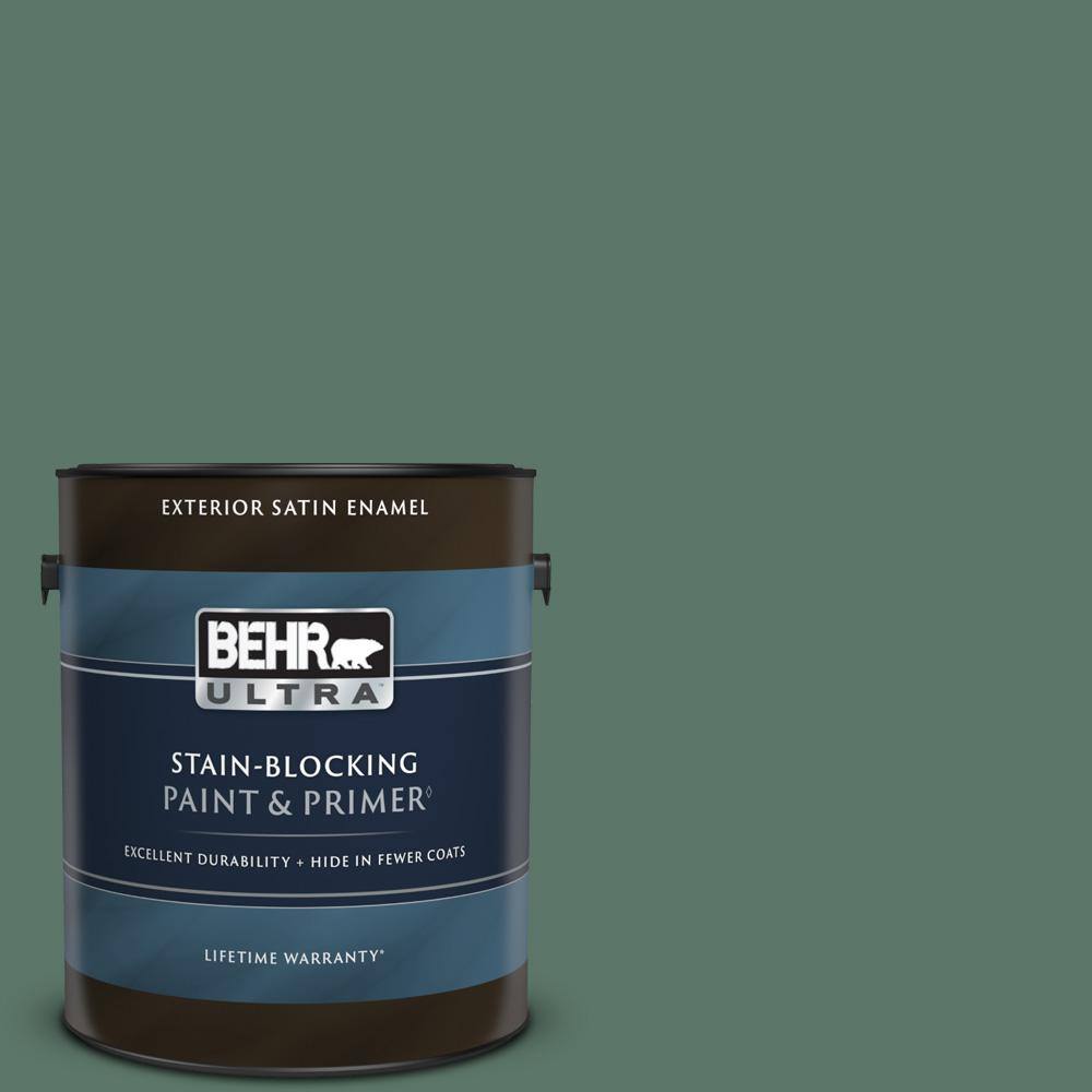 BEHR ULTRA 1 gal. #S420-6 Pine Brook Satin Enamel Exterior Paint ...