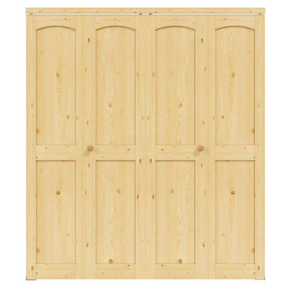 ARK DESIGN 72 in. x 80 in. Arch Panel 2-Lite Solid Core Unfinished Pine ...
