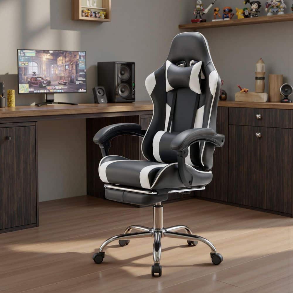 WONDER COMFORT Ergonomic Faux Leather High Back Reclining Gaming Chair ...