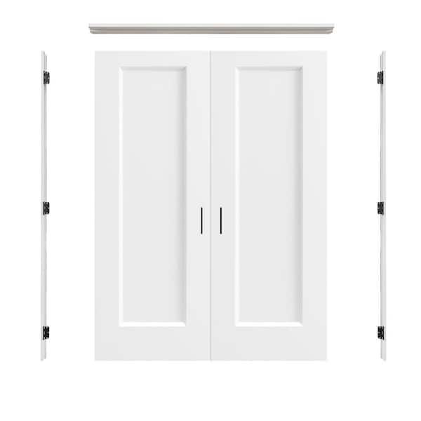 ARK DESIGN 64 in. x 80 in. 1-Panel Universal White Hollow Core Wood ...