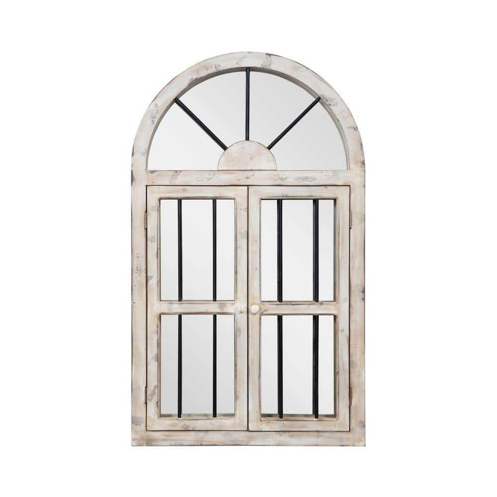 Lirago Farmhouse 26 in. W x 38 in. H Arched Sash Wood Framed Wall ...
