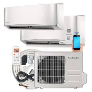 DuctlessAire 21 SEER 27, 000 BTU 2.25 Ton 3-Zone Ductless Mini Split Air Conditioner with Heat ...