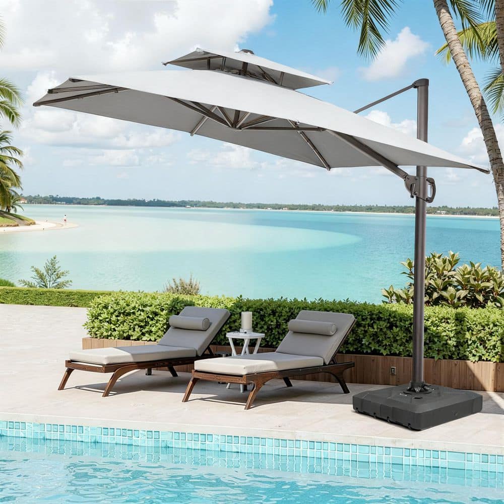 Reviews for 9 ft. x 11 ft. Large Outdoor Aluminum Cantilever 360 ...