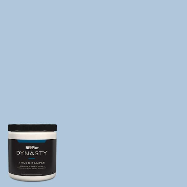 BEHR DYNASTY 8 oz. #PPU14-13 Caspian Tide Satin Enamel Stain-Blocking ...