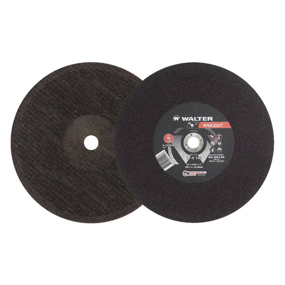 WALTER SURFACE TECHNOLOGIES RAILCUT II Long Life 14 in. x 1 in. Arbor x ...