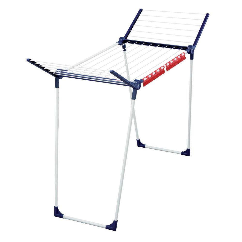 HOUSEHOLD ESSENTIALS 21.7 in. W x 41.3 in. H White and Blue Metal ...