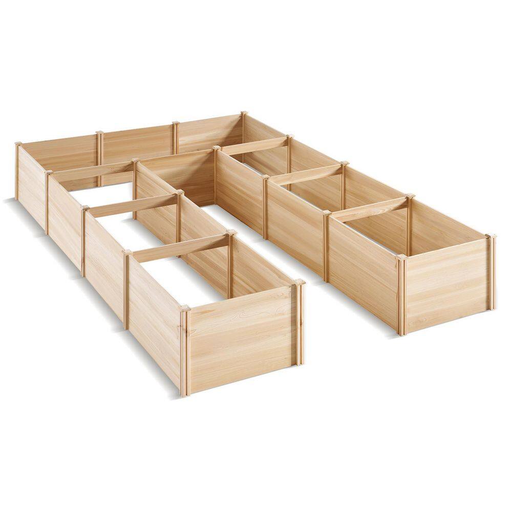 amerlife 7.5 ft. W x 12 ft. D x 1. 6 ft. H Fir Wood U-Shaped Raised ...