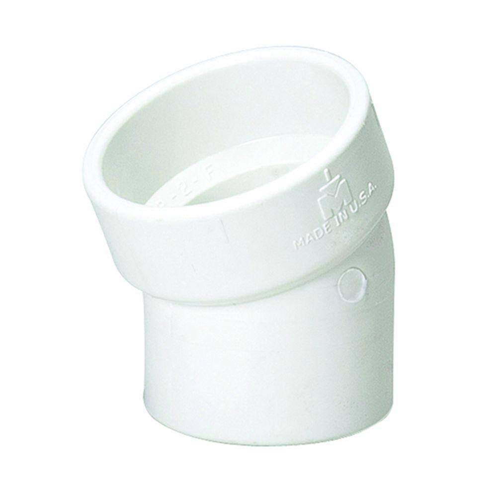 Mueller Streamline 2 in. x 2 in. PVC DWV 22.5-Degree Spigot x Hub ...
