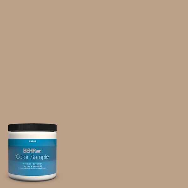 BEHR PREMIUM PLUS 8 oz. #ICC-52 Cup of Cocoa Satin Enamel Interior ...