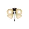 Hunter 4-Light Premier Bronze Ceiling Fan Shades LED Light Kit 99367 ...