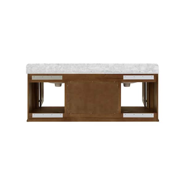 Home Decorators Collection Collette 60 in. Double Sink Cinnamon Oak ...