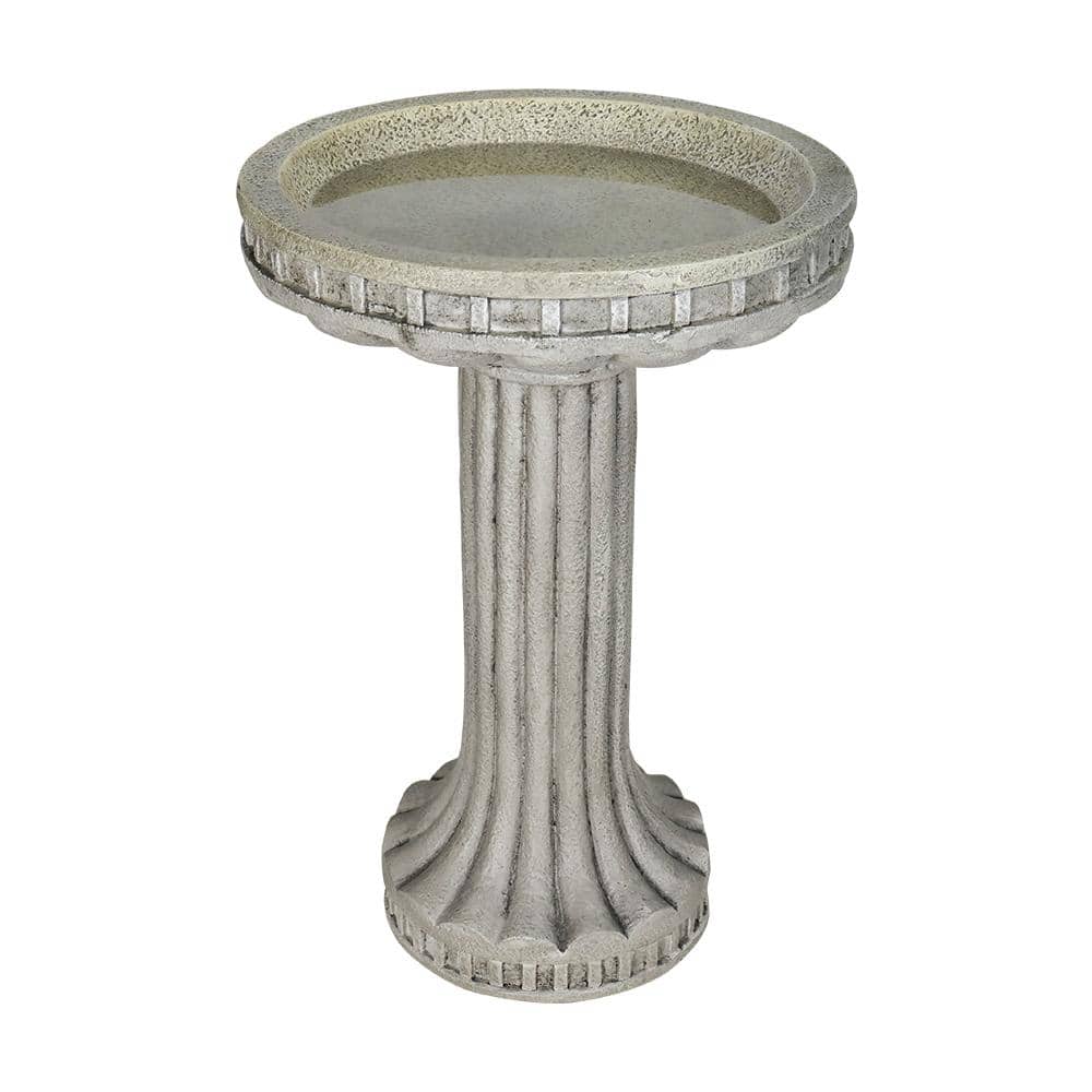 Watnature 24in. Fiber Reinforced Concrete Outdoor Birdbath Stylish with ...