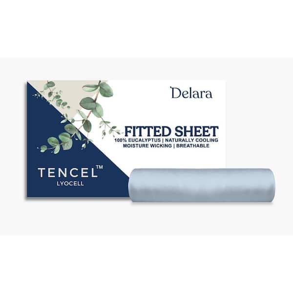 Delara Delara 1-Piece Light Blue, Solid 100% Eucalyptus Lyocell Tencel ...