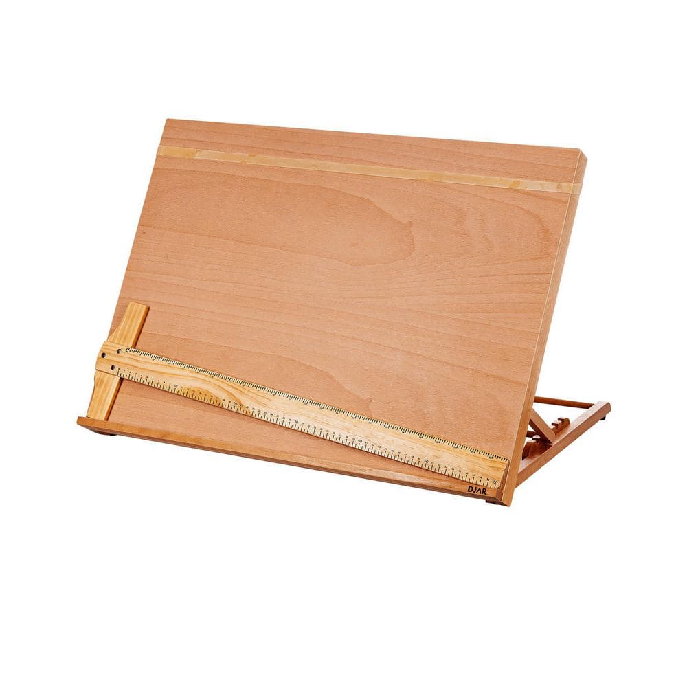 Adjustable Beech Wood Tabletop Drafting Easel Drawing Board with 5 ...