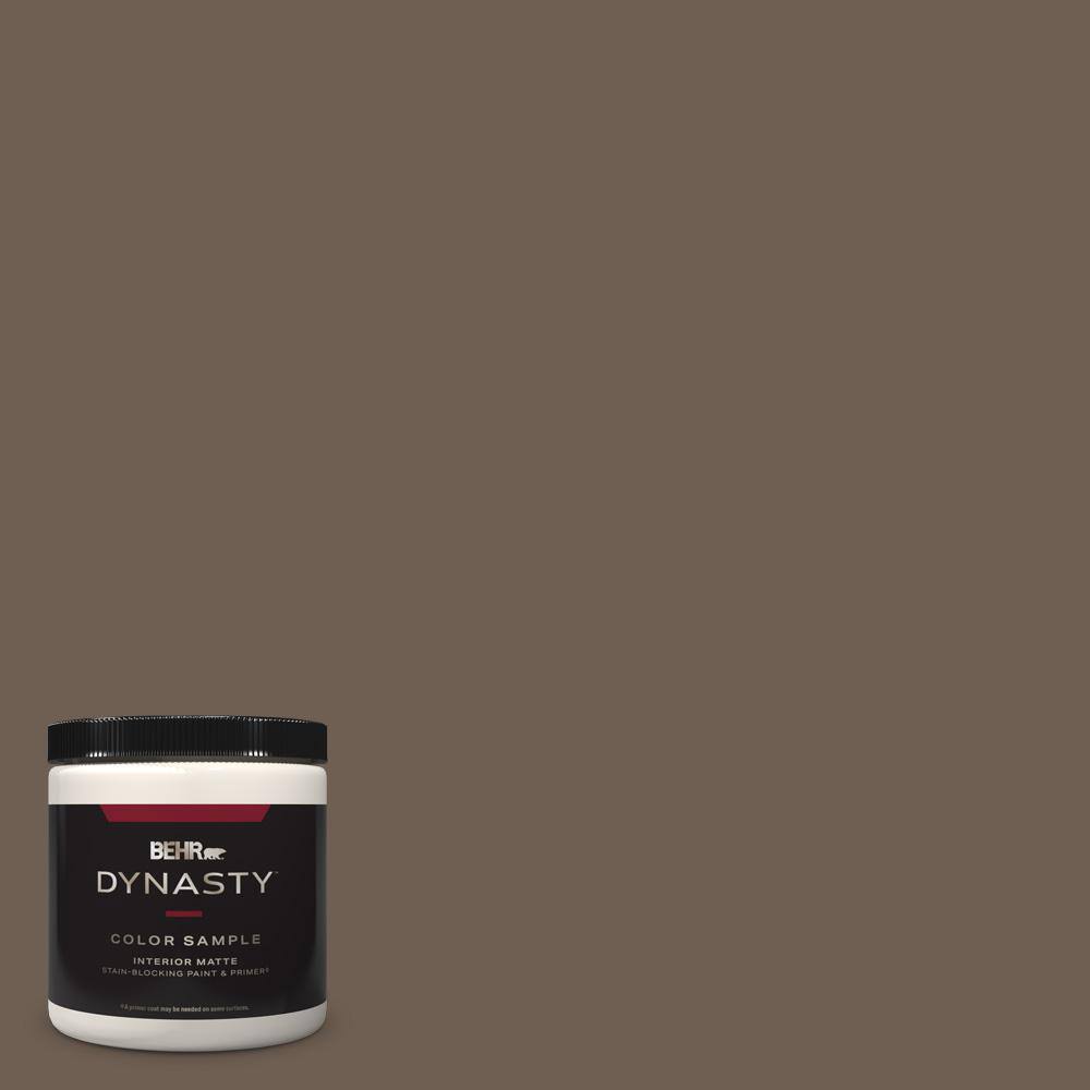BEHR DYNASTY 8 oz. #N210-6 Swiss Brown Matte Stain-Blocking Interior ...