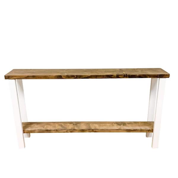 Del Hutson Designs 58 in. Large Dark Walnut Rectangle Wood Console ...