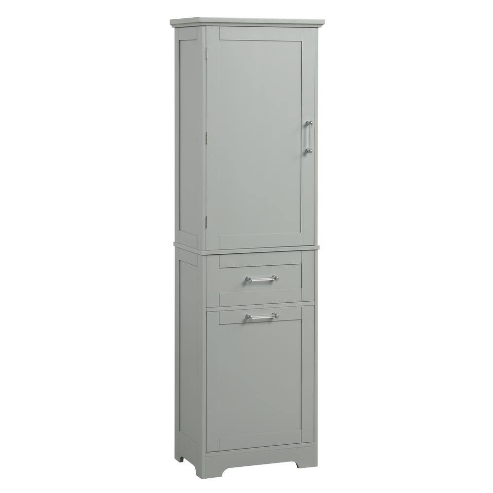grossag 20 in. W x 13 in. D x 68 in. H Gray Linen Cabinet, Tall ...