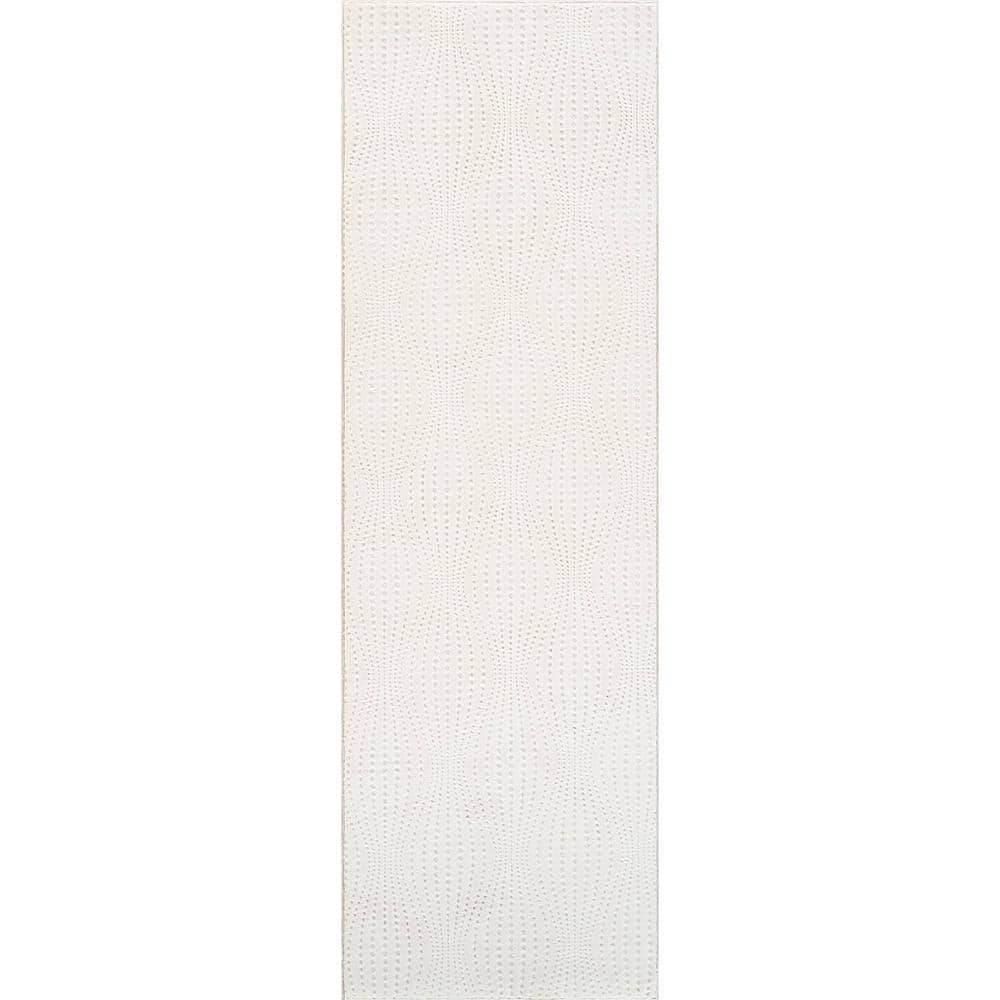 Beverly Rug Serenity White Solid 2 ft. X 7 ft. Modern Runner Non Skid ...