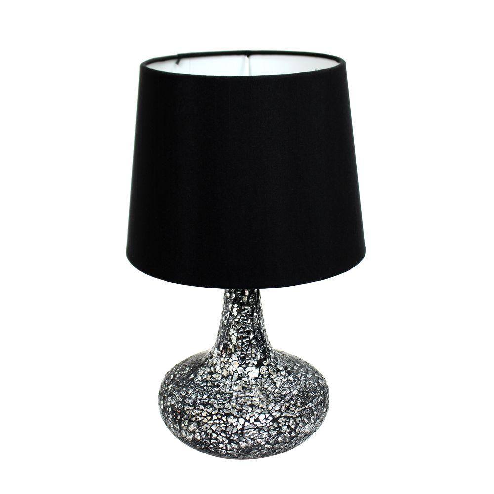 Simple Designs 14 17 In Black And Silver Mosaic Tiled Glass Genie Simple Designs 14 17 In Black And Silver Mosaic Tiled Glass Genie