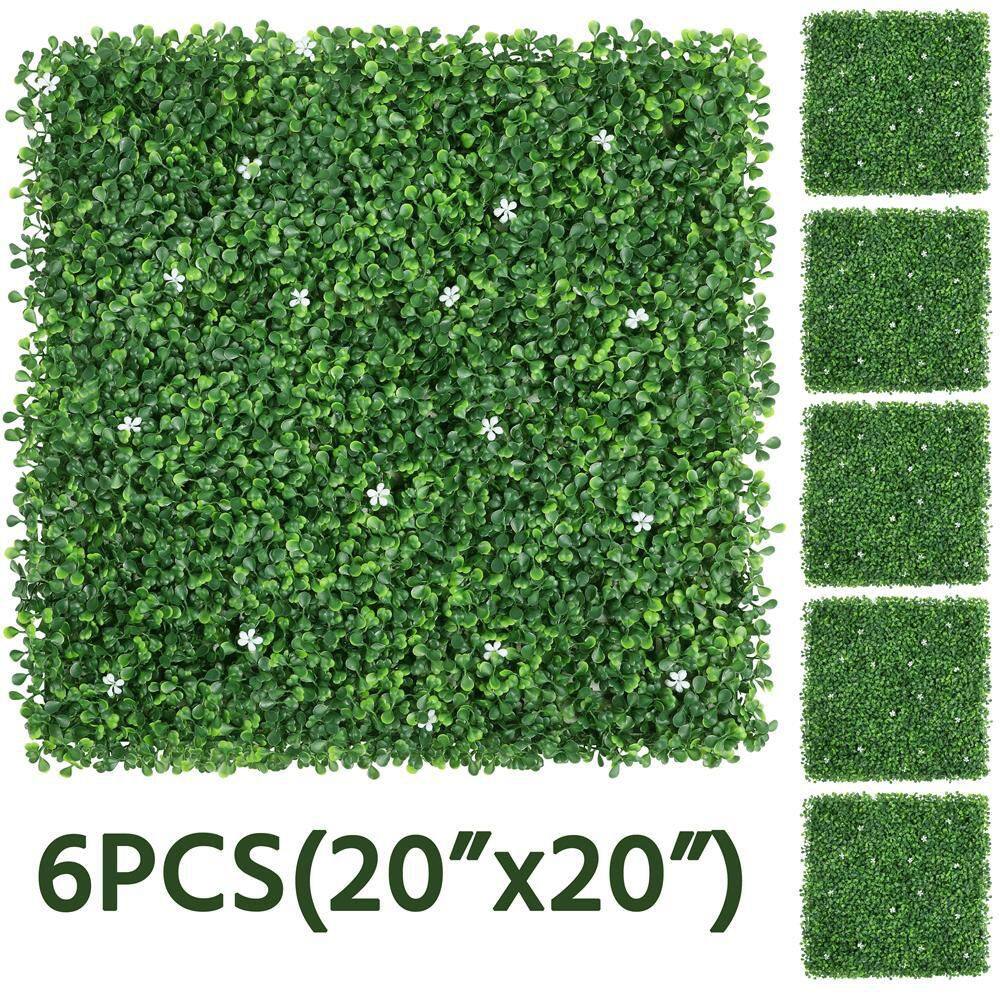 Yaheetech 20 in. x 20 in. Artificial Boxwood Hedge Panel Plastic ...