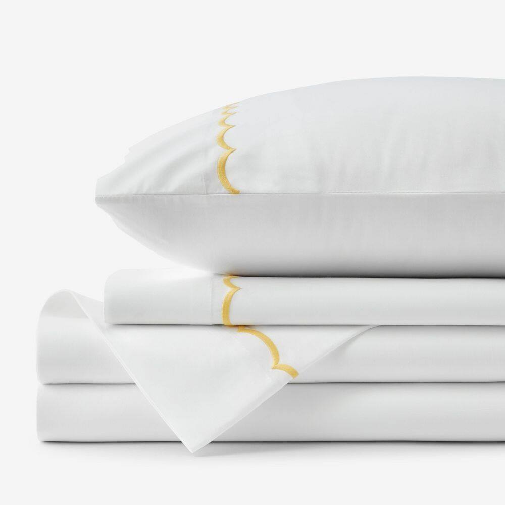 The Company Store Company Cotton Scallop Yellow Cotton Percale Full ...