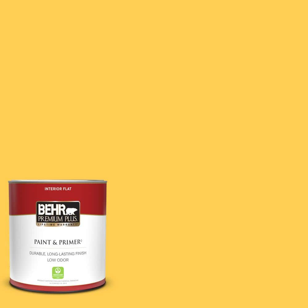 BEHR PREMIUM PLUS 1 qt. #330B-6 Lemon Sorbet Flat Low Odor Interior ...