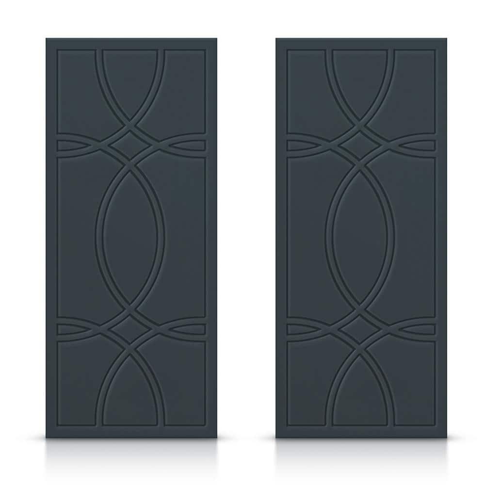 CALHOME 60 in. x 80 in. Hollow Core Charcoal Gray Painted Composite MDF ...