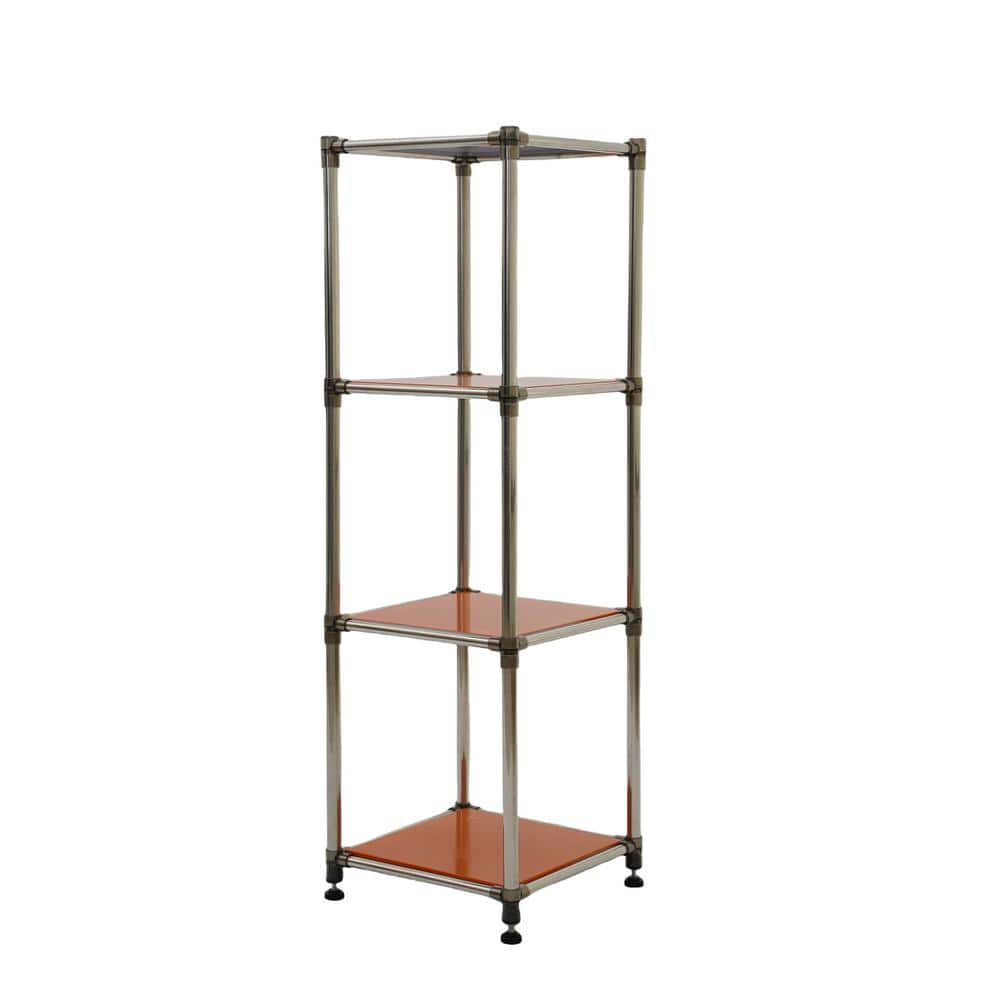 Tileon Orange 4-Tier Heavy Duty Stainless steel Storage Shelving Unit ...