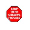 Mighty Line 24 in. Stop Think Observe Proceed Safety Floor Sign 9YFK4 ...