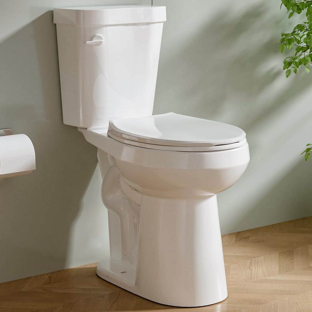 Kuomih Extra Tall Toilet 21 in. 2-Piece Toilet 1.28 GPF Single Flush ...