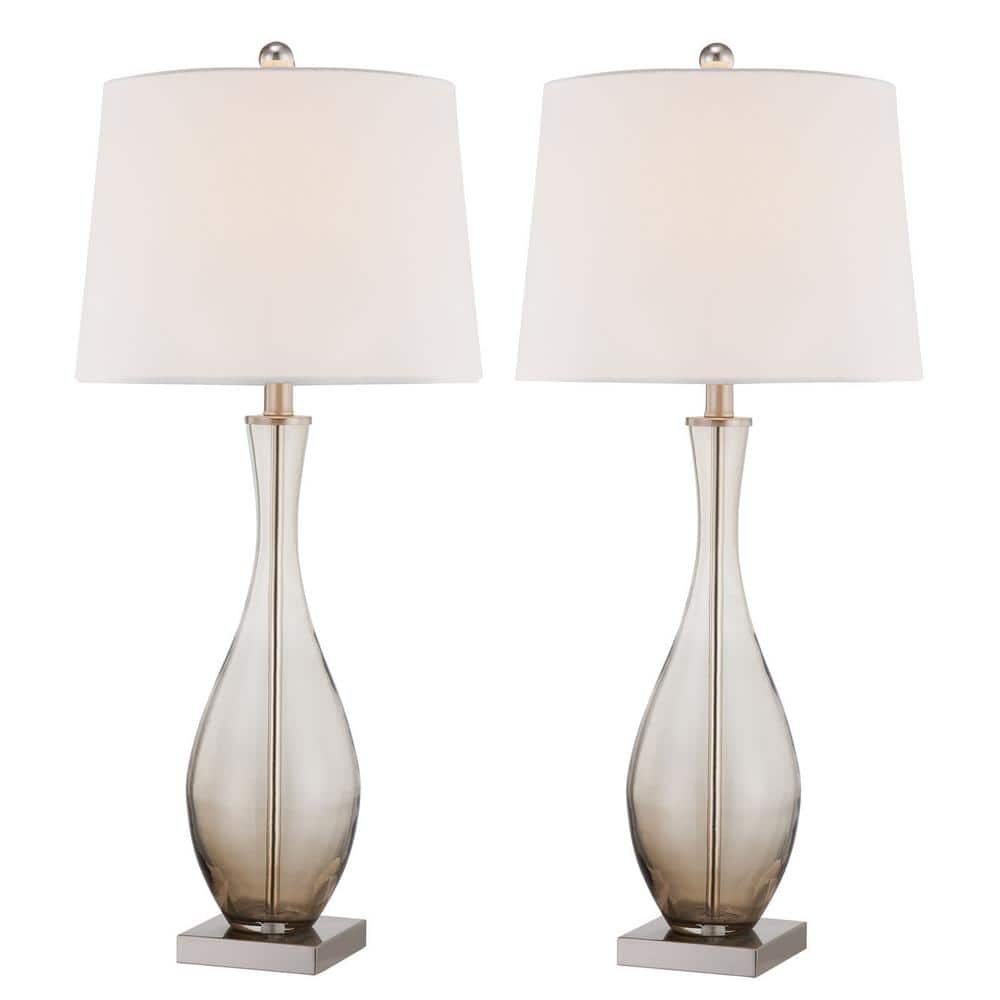 Maxax Denver 30.5 in. Brown Table Lamp Set with USB (Set of 2) T55-BN ...