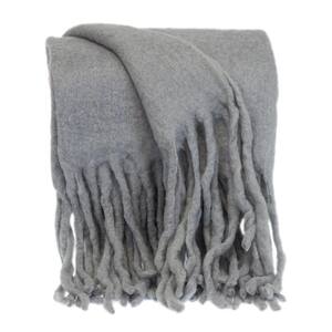 PARKLAND COLLECTION Isla Transitional Gray 52 in. x 67 in. Woven ...
