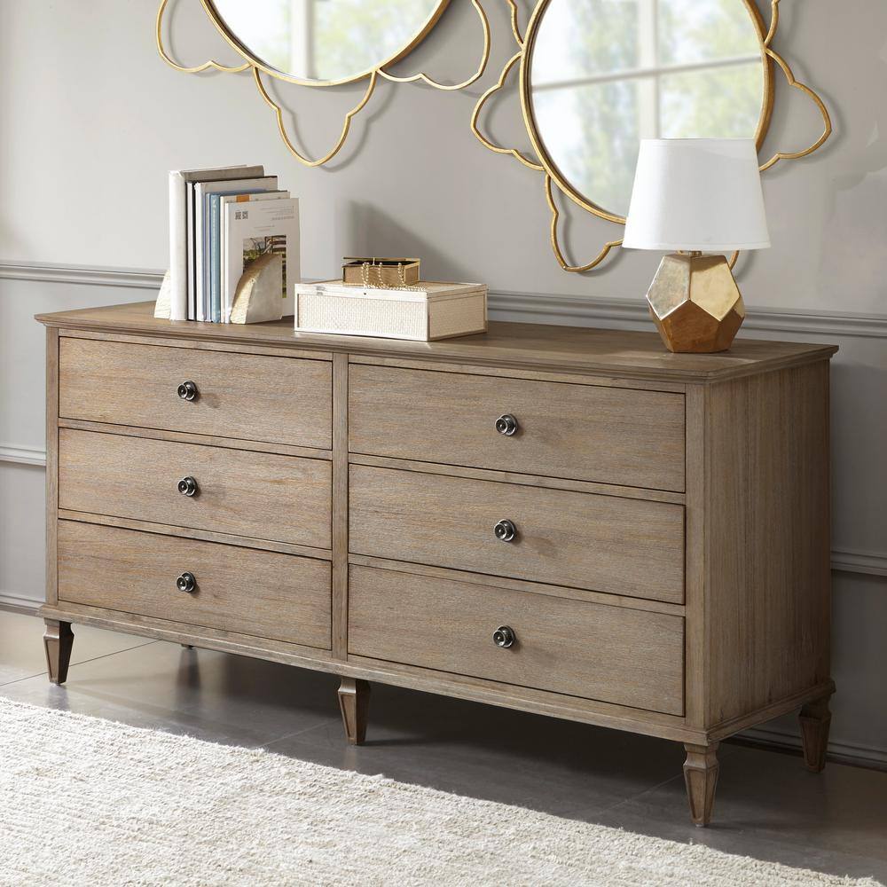 MADISON PARK Signature Victoria Light Natural 6-Drawer 70 in. W Chest ...