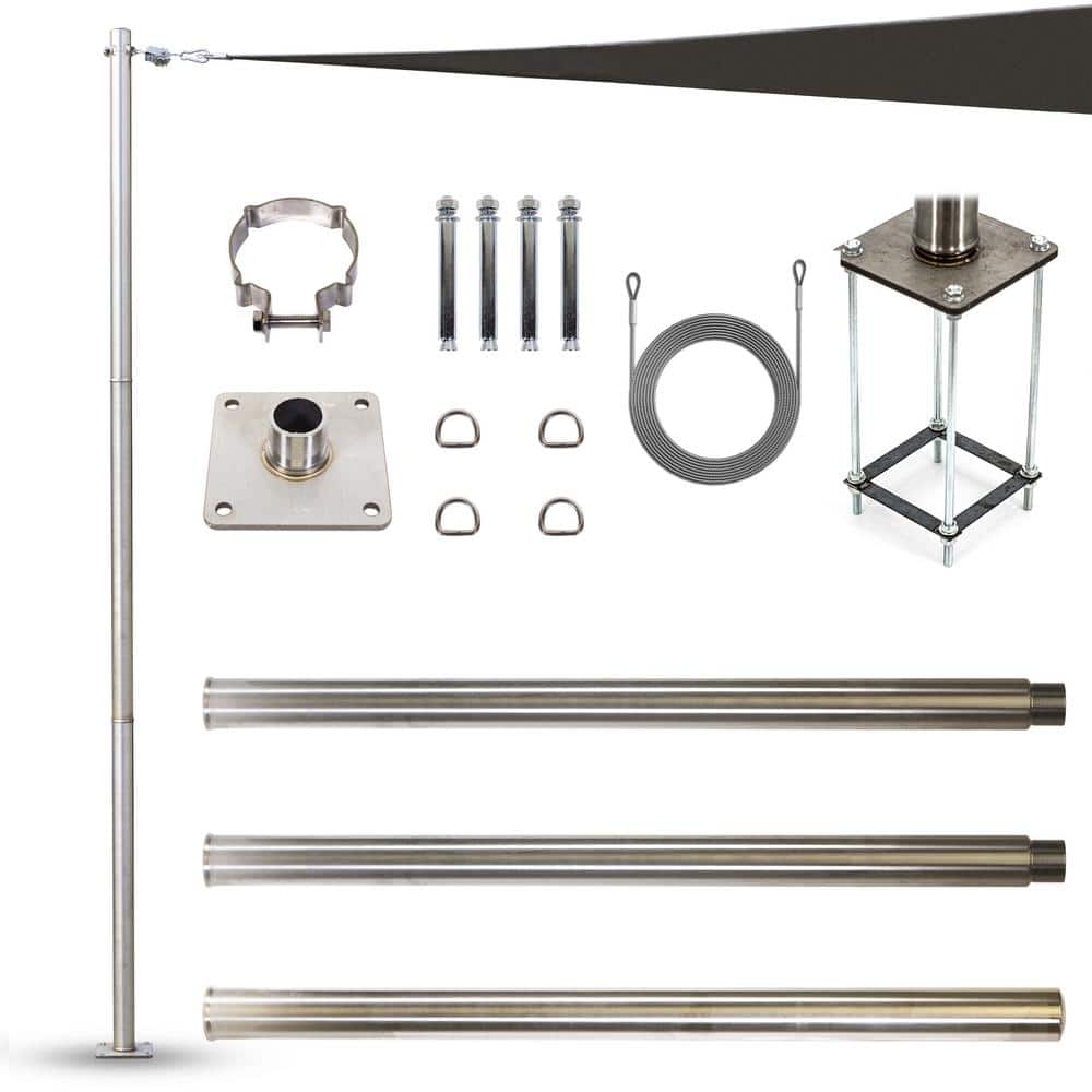 AMGO 12 ft. Pole for Sun Shade Sail Canopy AG-TUBE-3 - The Home Depot