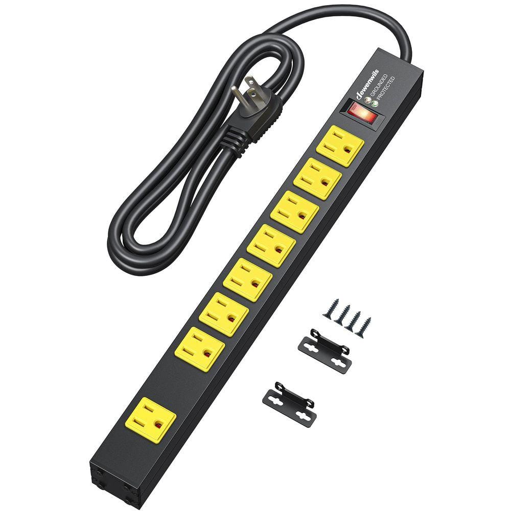 DEWENWILS 6 ft. 8-Outlet Heavy-Duty Metal Surge Protector Power Strip ...
