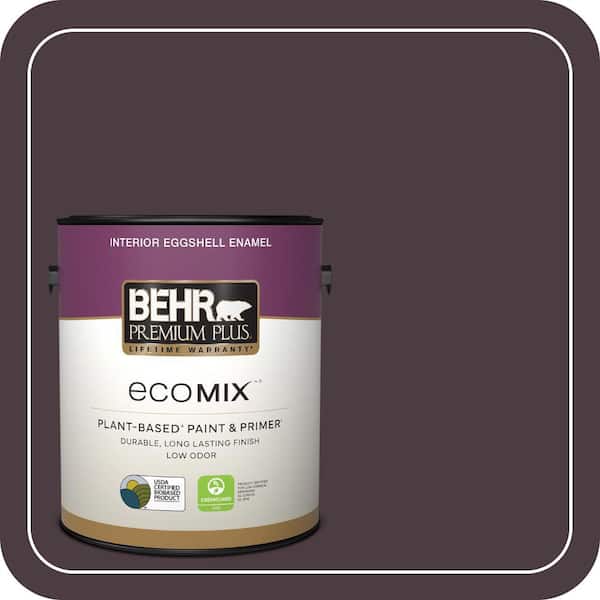BEHR PREMIUM PLUS 1 gal. #T18-04 Nocturne Shade Eggshell Enamel EcoMix ...