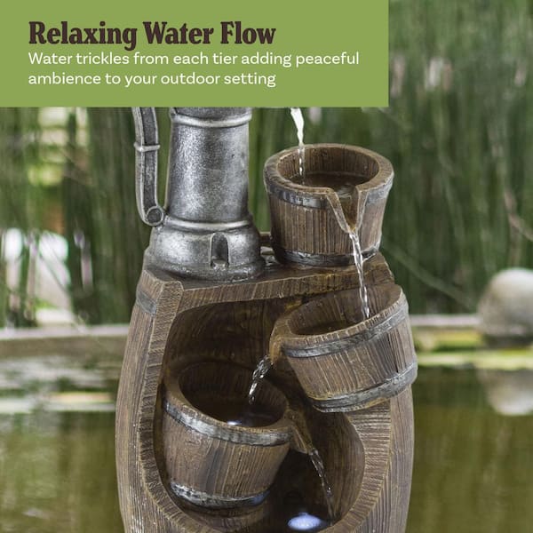 Using Old Hand Pump Water Feature Pure Garden 4 Tier Old Fashion Hand