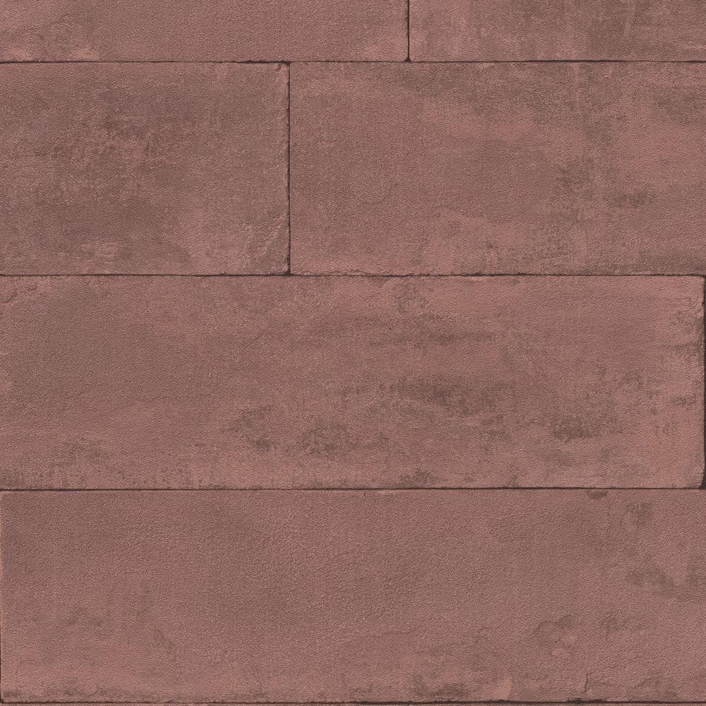 Exposed Rustic Red Textured Concrete Blocks Non-Woven Non-Pasted Matte ...
