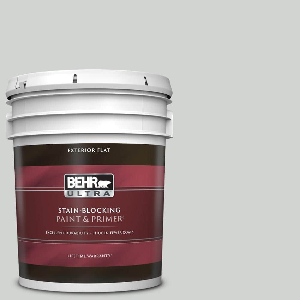 BEHR ULTRA 5 gal. #PPU26-11 Platinum Flat Exterior Paint & Primer ...